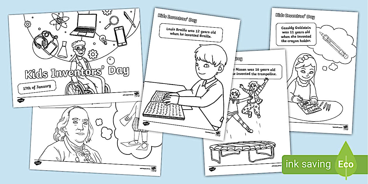 Kids Inventors’ Day Colouring Pages (Teacher-Made)