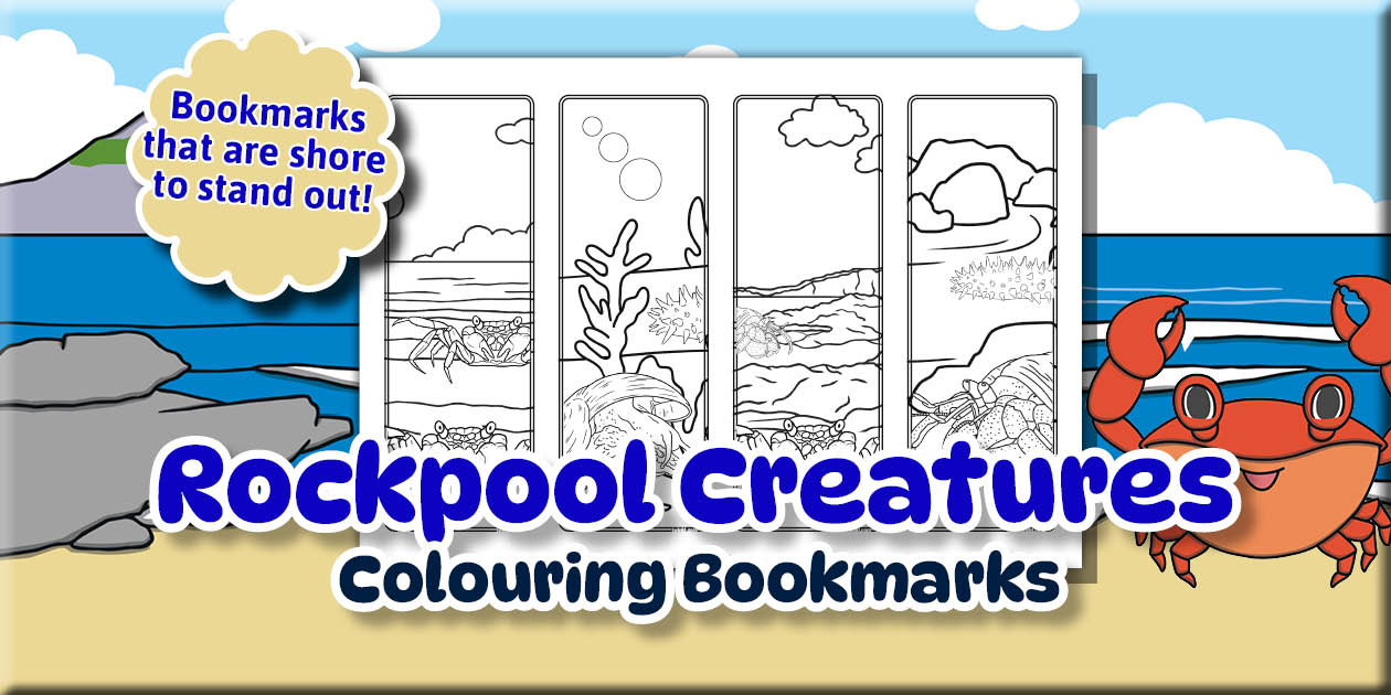 * NEW * Rockpool Creatures Colouring Bookmarks