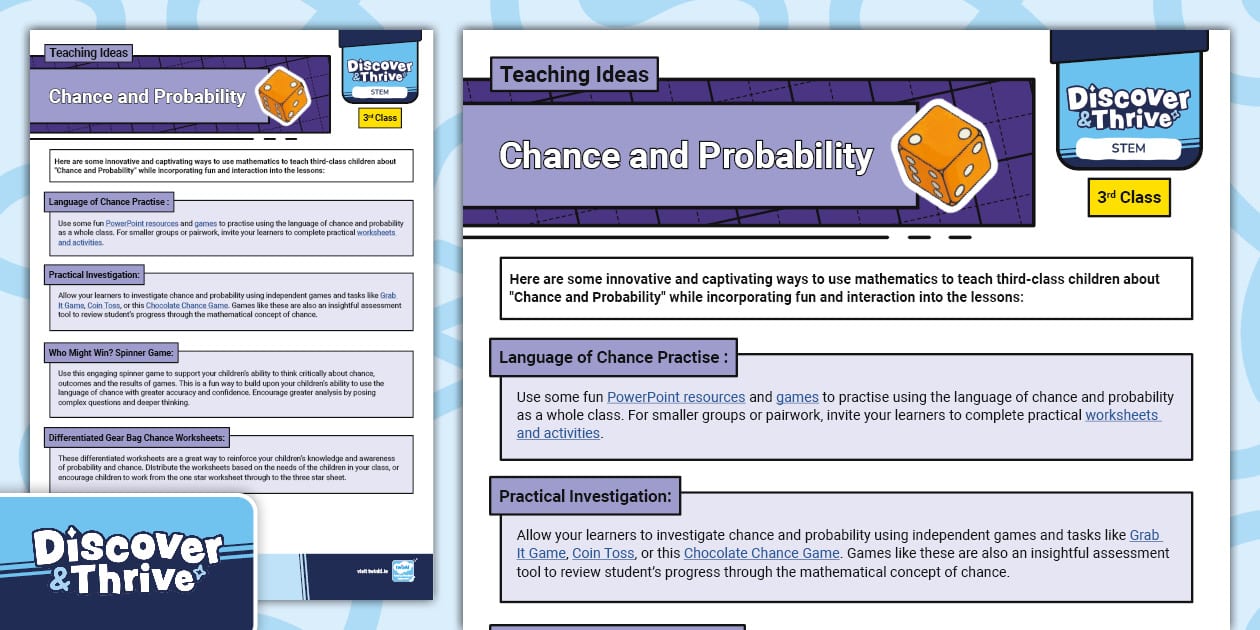 FREE! - Chance and Probability Teaching Ideas (Teacher-Made)