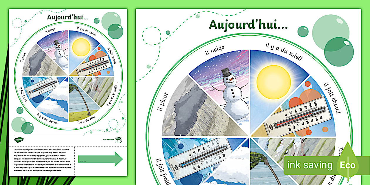 👉 French: Weather Vocabulary Chart - KS2 (teacher made)