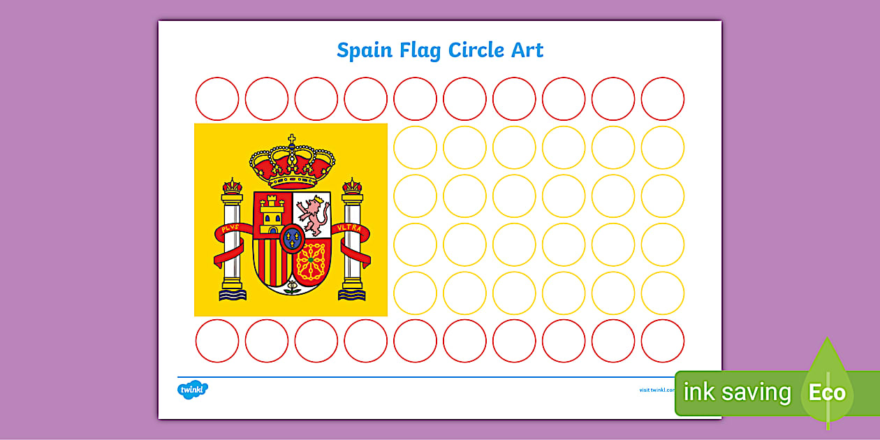 Spain Flag Circle Art Worksheet
