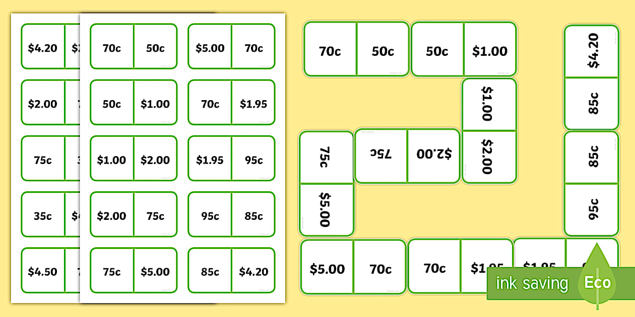 TAS Money Dominoes (teacher made) - Twinkl