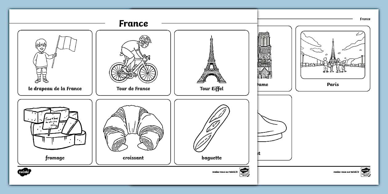 Coloriages : France (teacher made) - Twinkl