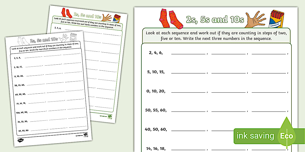 👉 2s, 5s and 10s Counting Worksheet - Twinkl