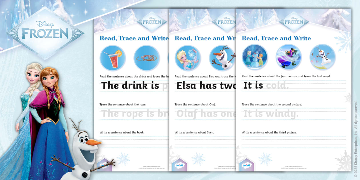 Frozen Tracing Worksheets | Disney | Teacher-Made