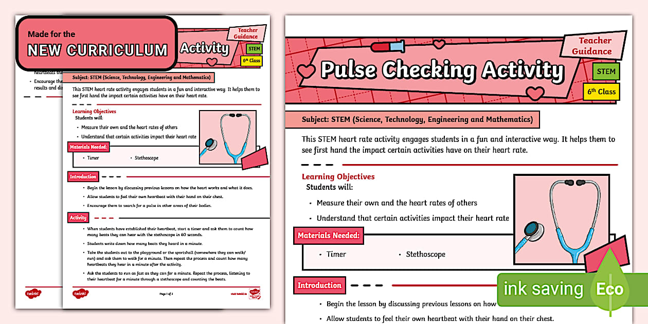 Pulse Checking Activity | Twinkl Ireland (Lehrer gemacht)
