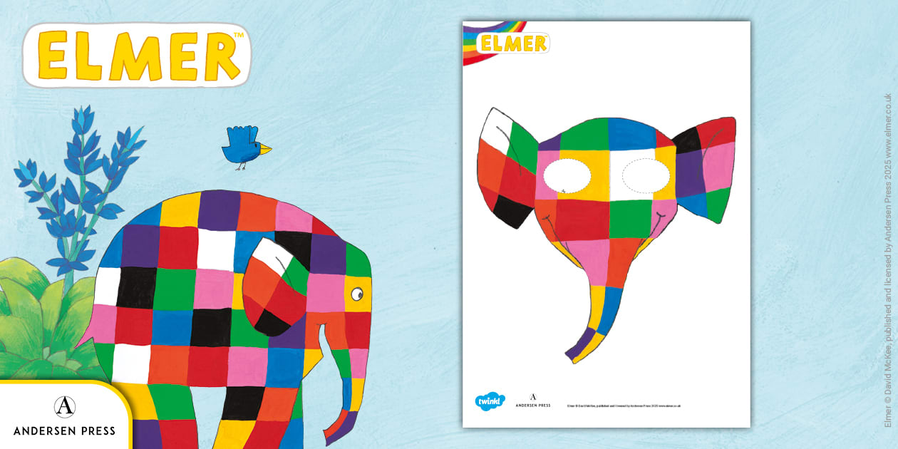 FREE! - Elmer Mask | Elmer Role-Play Printable Twinkl