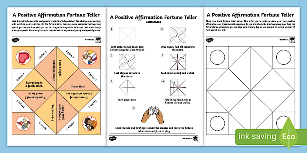 Positive Affirmations Group Activity | Fortune Teller