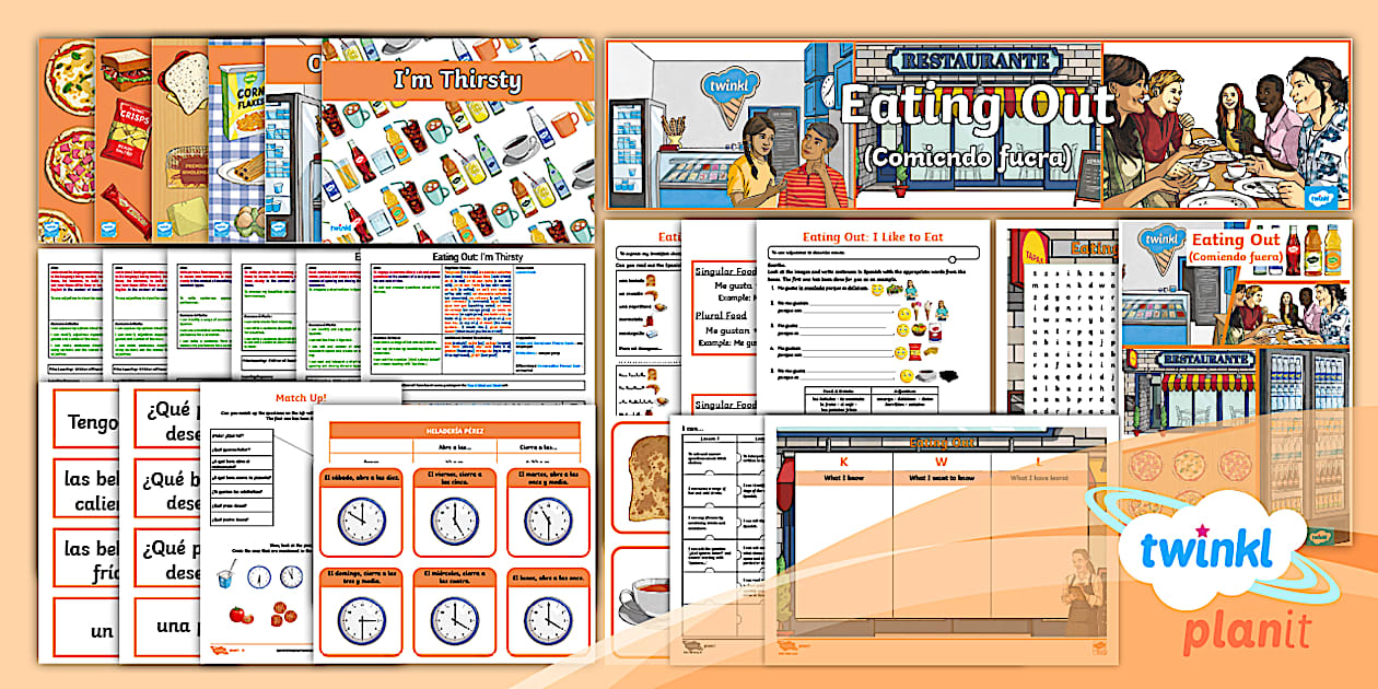 👉 Opinion Phrases in Spanish - Eating Out Year 5 Unit Pack