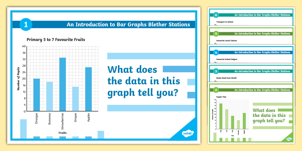 An Introduction to Bar Graphs Blether Stations - Twinkl