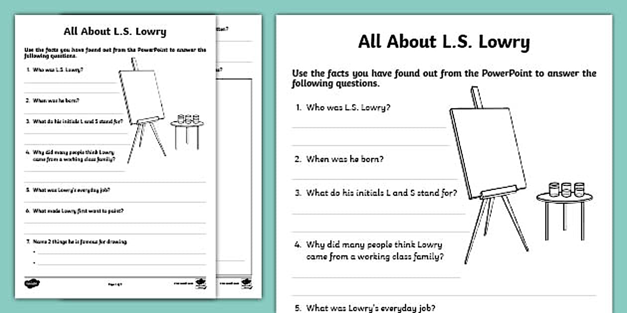 Editable LS Lowry Reading Comprehension Activity - Twinkl