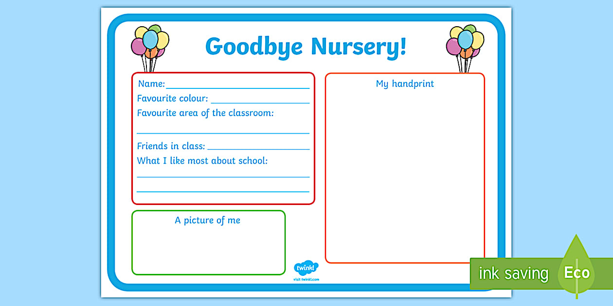Editable Goodbye Nursery Certificate (teacher made) - Twinkl