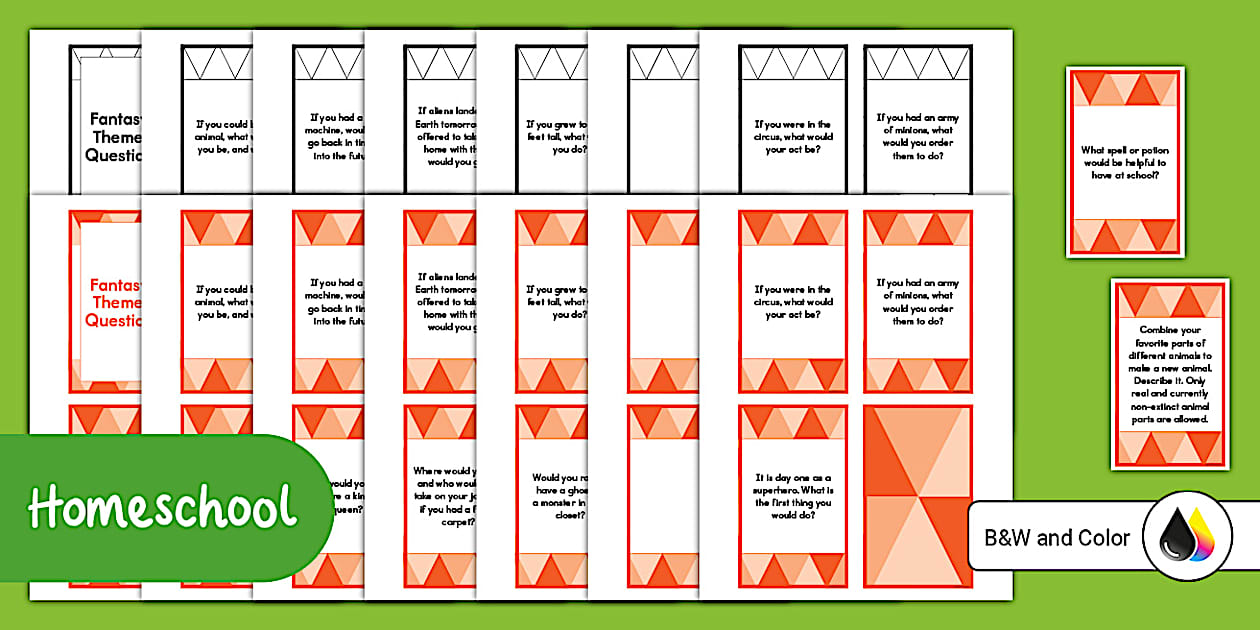 Fantasy-Themed Dinnertime Conversation Question Cards