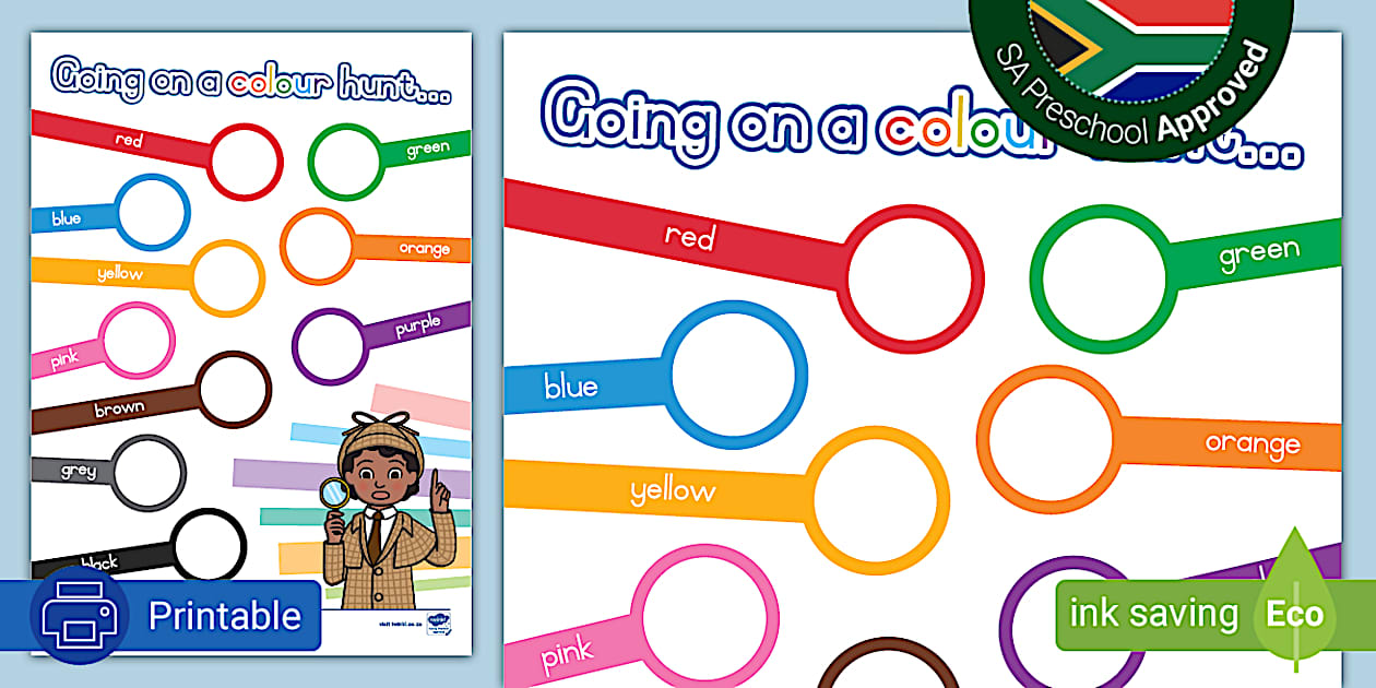 Preschool: Colours - Colour Hunt Activity Sheet