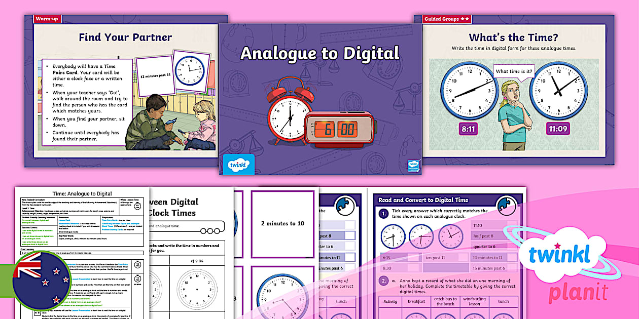 Level 3 Time: Read and Convert to Digital Time Lesson 1