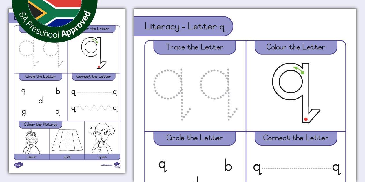 Preschool: Literacy: Letter q Worksheet (teacher made)