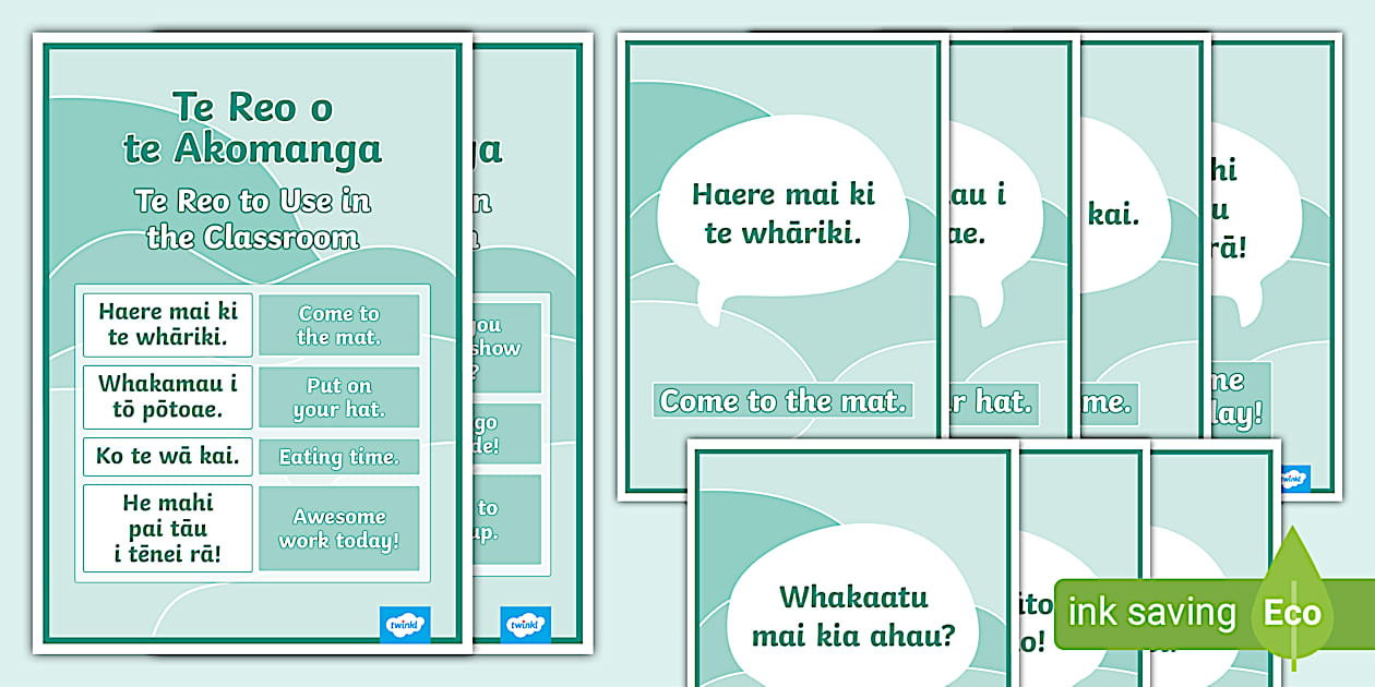 Te Reo to Use in the Classroom Posters (teacher made)
