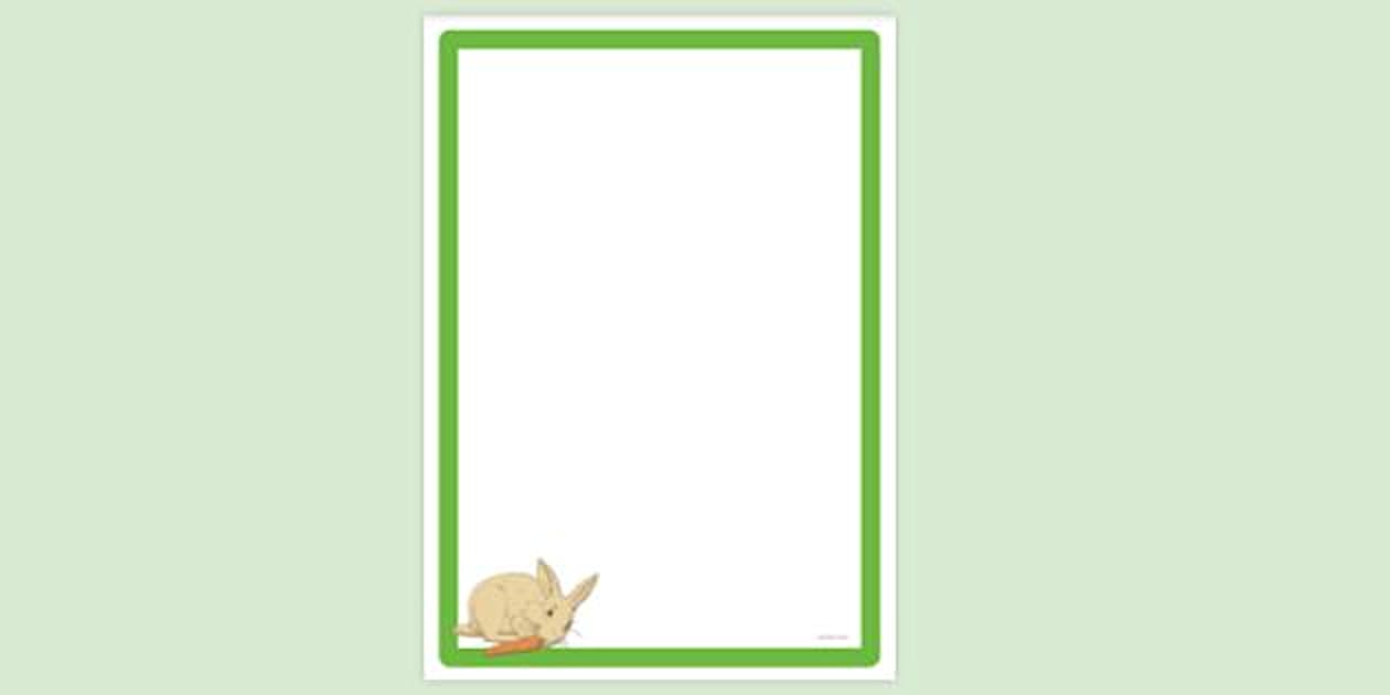 Simple Blank Bunny With Carrot Page Border