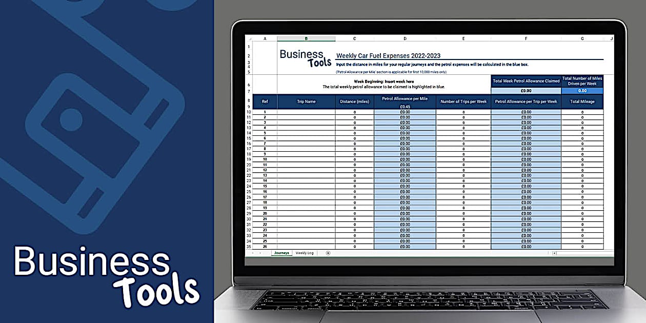 Weekly Car Fuel Expenses Spreadsheet (teacher made) - Twinkl