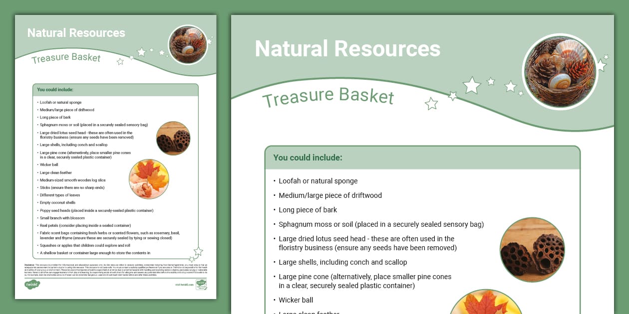 Natural Resources Treasure Basket Ideas | Twinkl - Twinkl