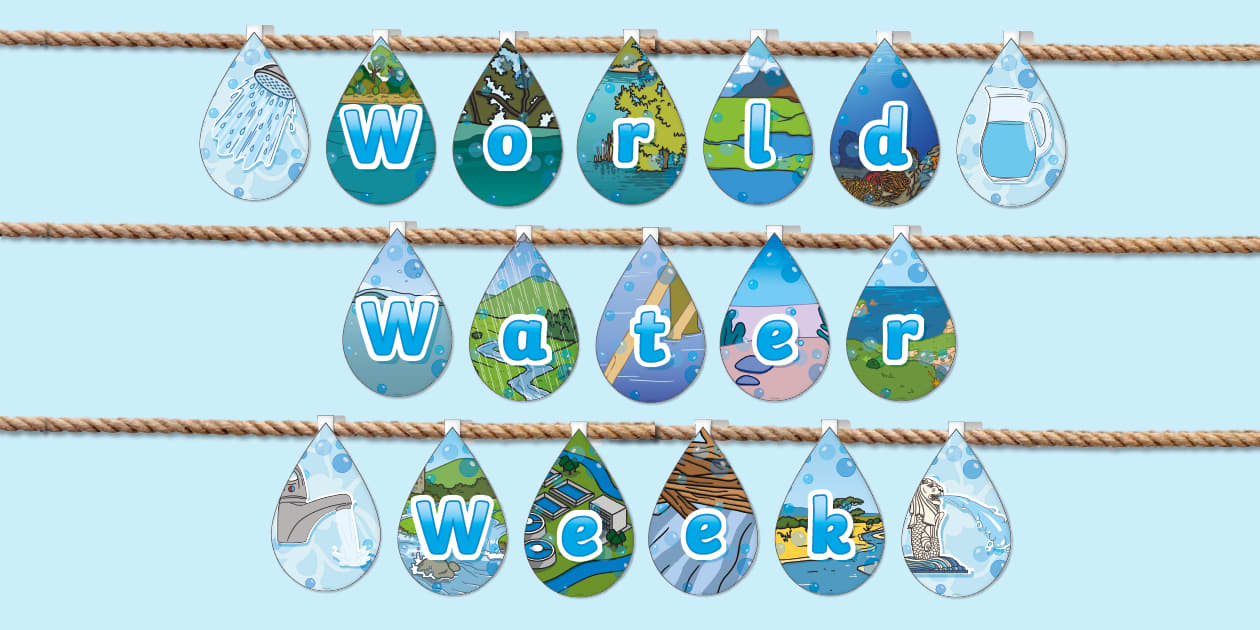 * NEW * World Water Week Display Bunting (teacher made)