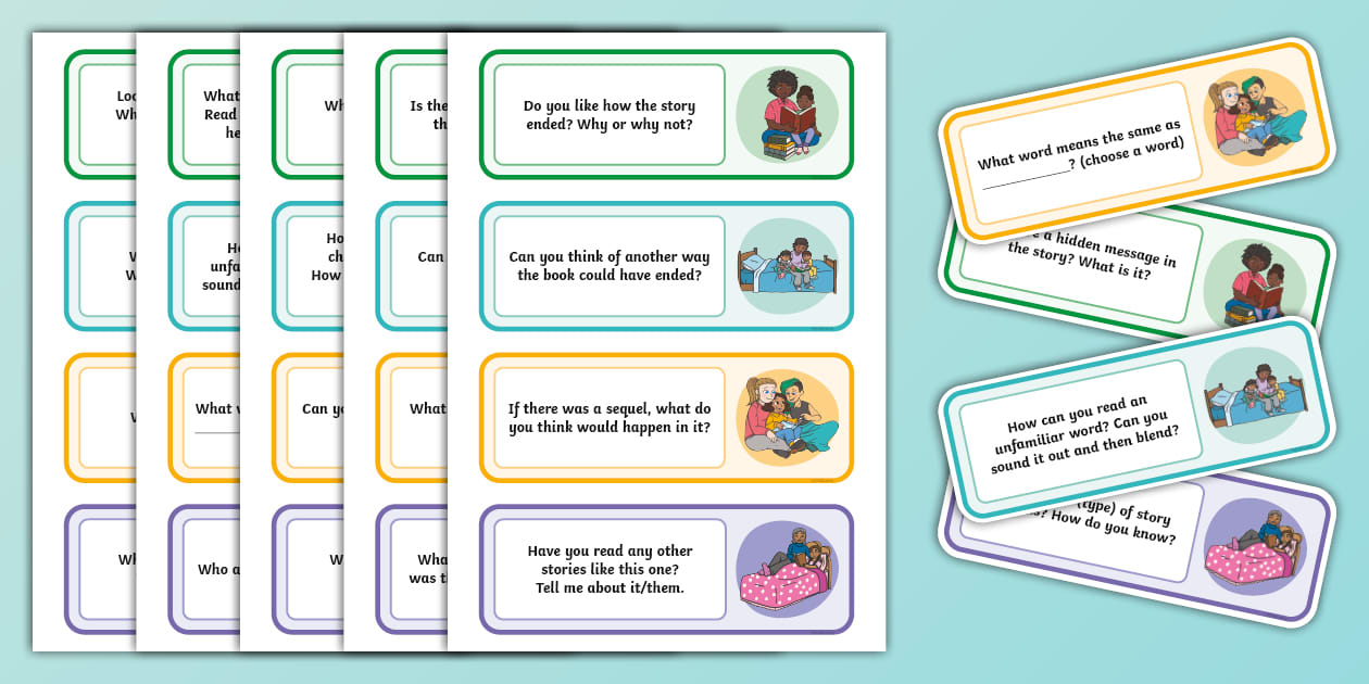 Parent Reading Prompt Questions Word Cards - Twinkl
