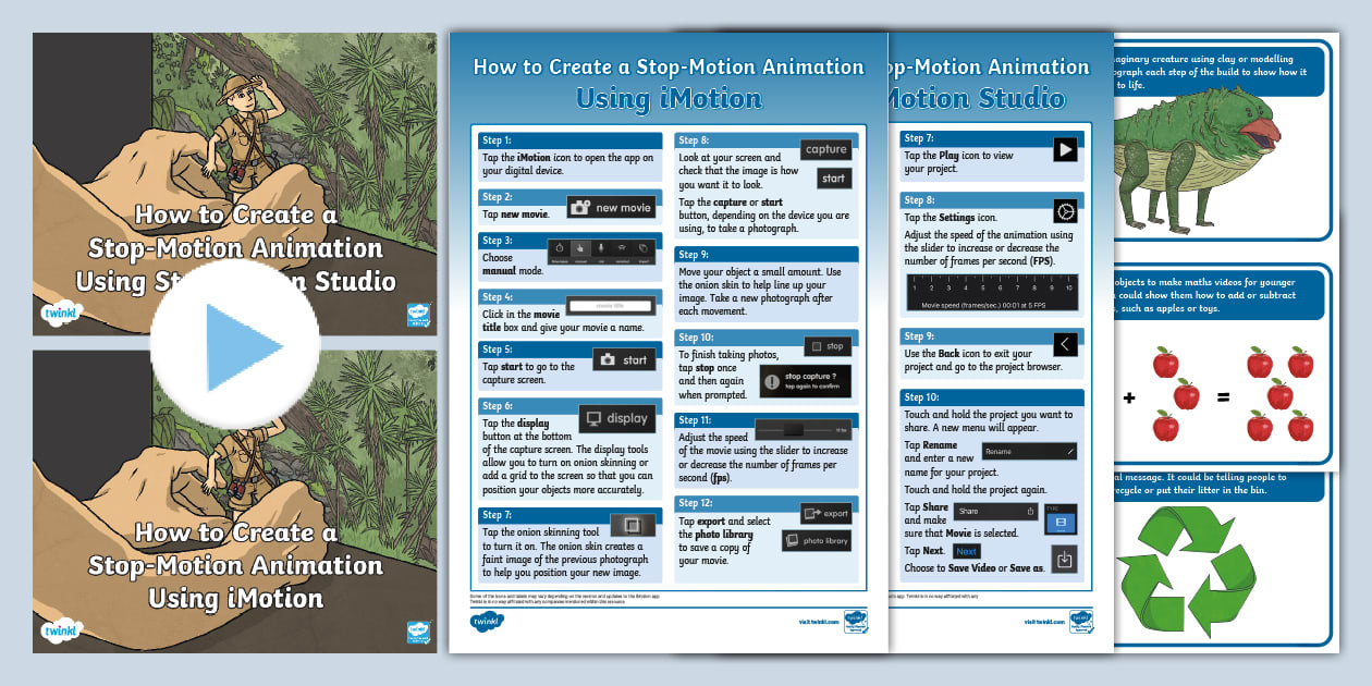 Stop-Motion Animation Resource Pack for KS2 children.