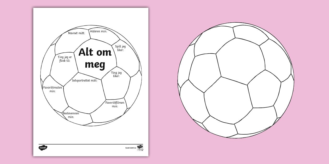 Alt om meg-fotball til det nye skoleåret - Twinkl