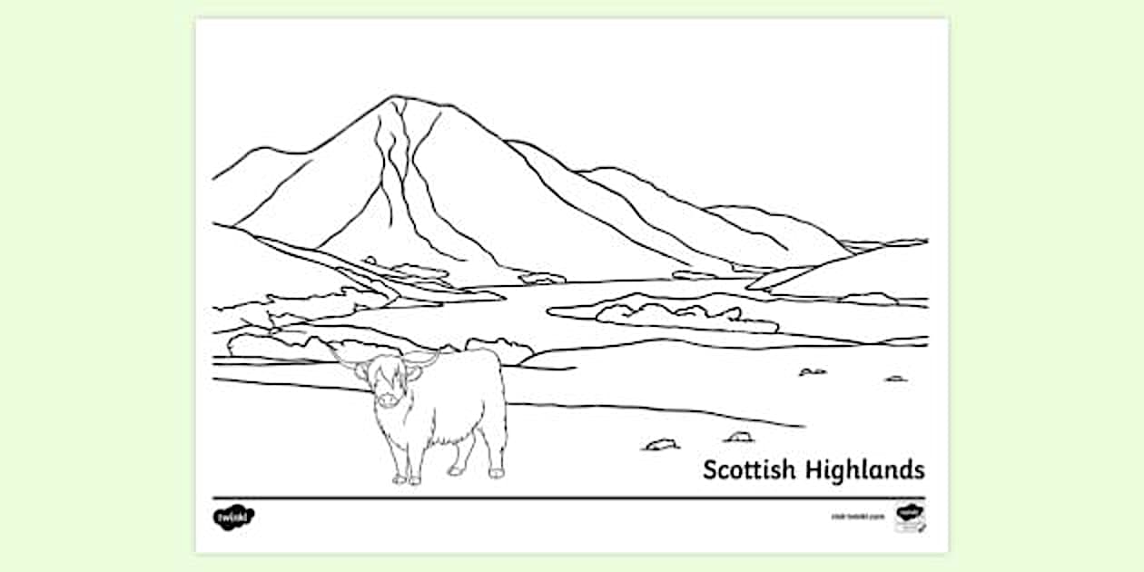 Scottish Highlands Colouring Sheet | Colouring Sheet