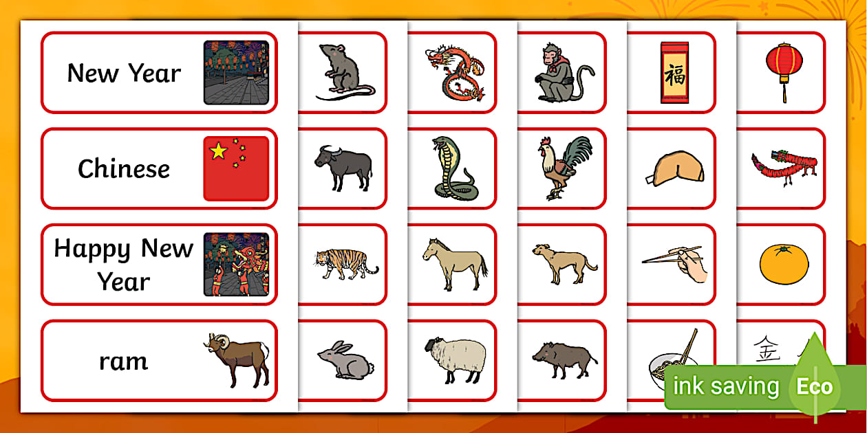 Chinese New Year Words Cards Pack | Topic Cards | Twinkl