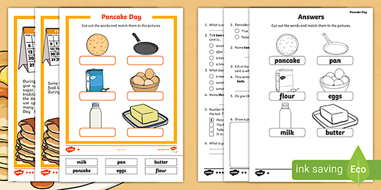 Let's Learn About Pancake Day Differentiated Reading Comprehension
