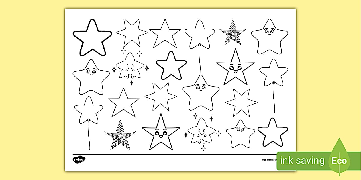 Stars Doodle Colouring Page (teacher made) - Twinkl