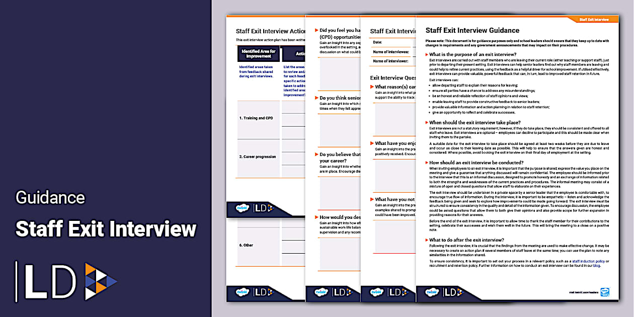 Staff Exit Interview Guidance - Senior Leaders - Twinkl