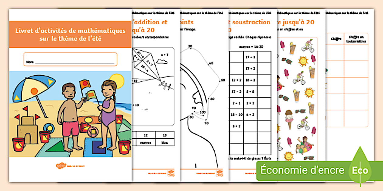 Livret d'activités de mathématiques sur le thème de l'été