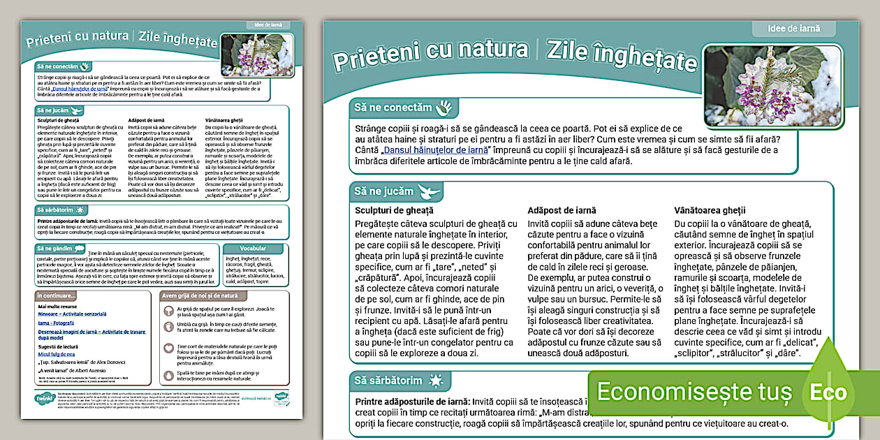 Prieteni cu natura: Zile înghețate – Activități în aer liber