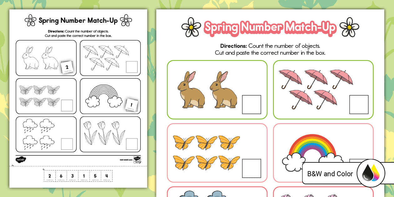 Spring Counting Worksheet (phát triển bởi giáo viên)