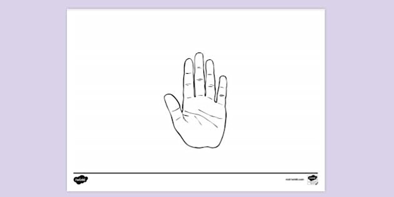 Hand Denoting Stop | KS1 Colouring Sheets | Twinkl Resources