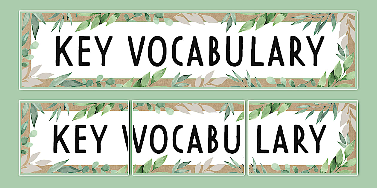 Muted Botanical Themed Key Vocabulary Display Banner