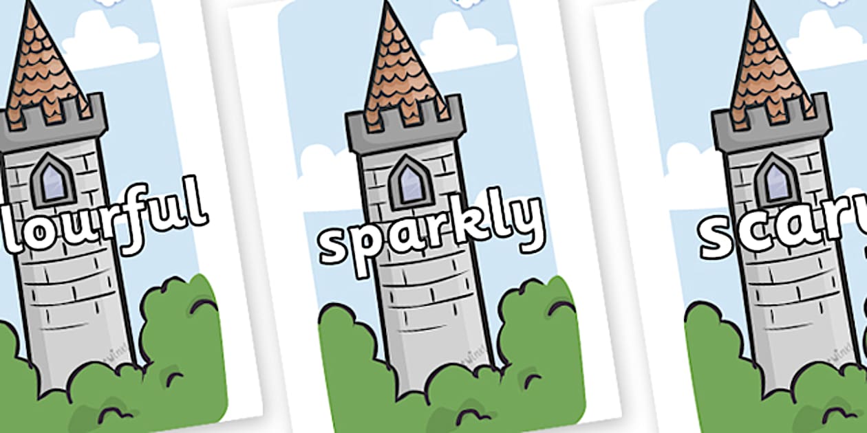 Cursive Wow Words on Towers (teacher made) - Twinkl