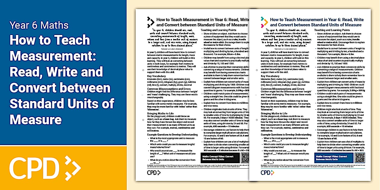 How to Teach Measurement in Year 6: Read, Write and Convert between ...