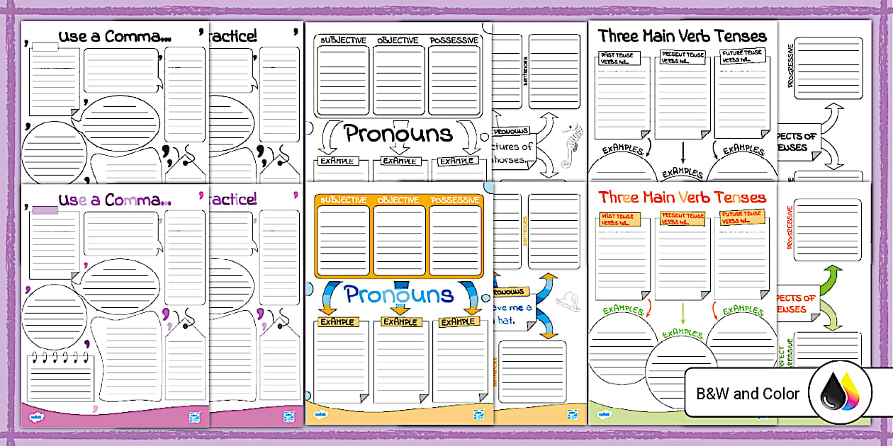 Sixth Grade Grammar Doodle Organizer Pack