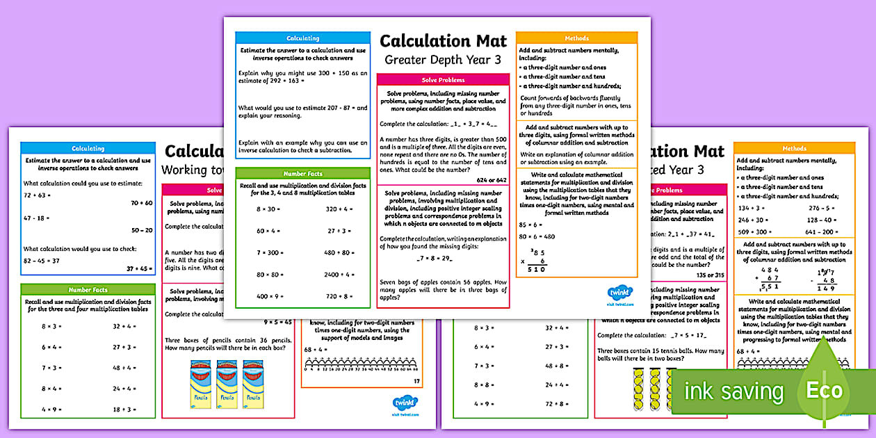 Year 3 Addition, Subtraction, Multiplication and Division Differeniated ...