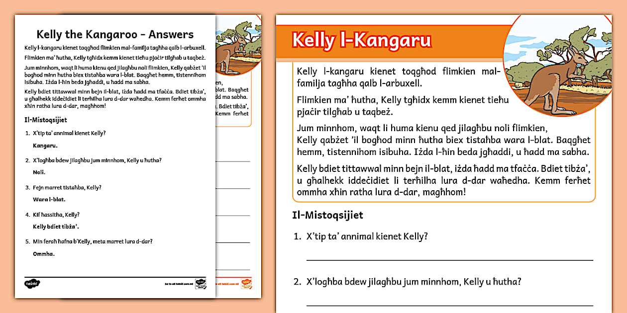 Taħriġ il-Fehem: Kelly l-Kangaru