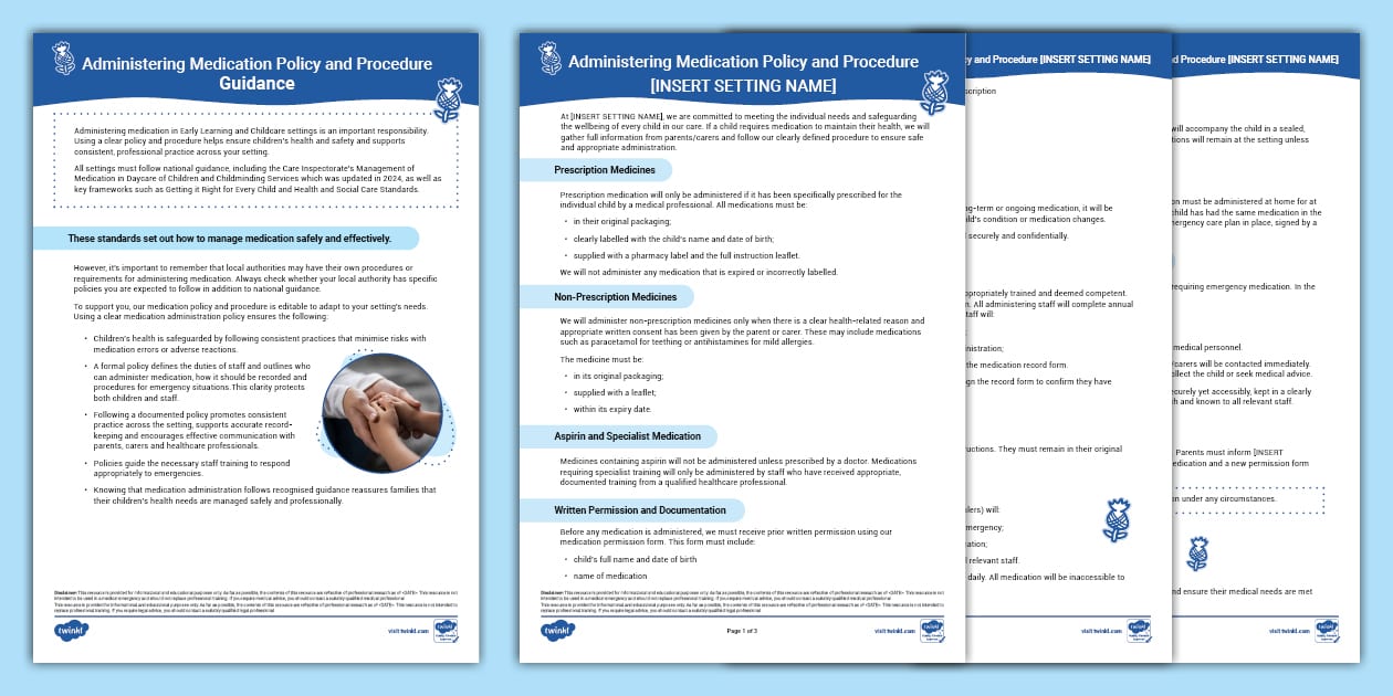 Administering Medication Policy and Procedure for ELC