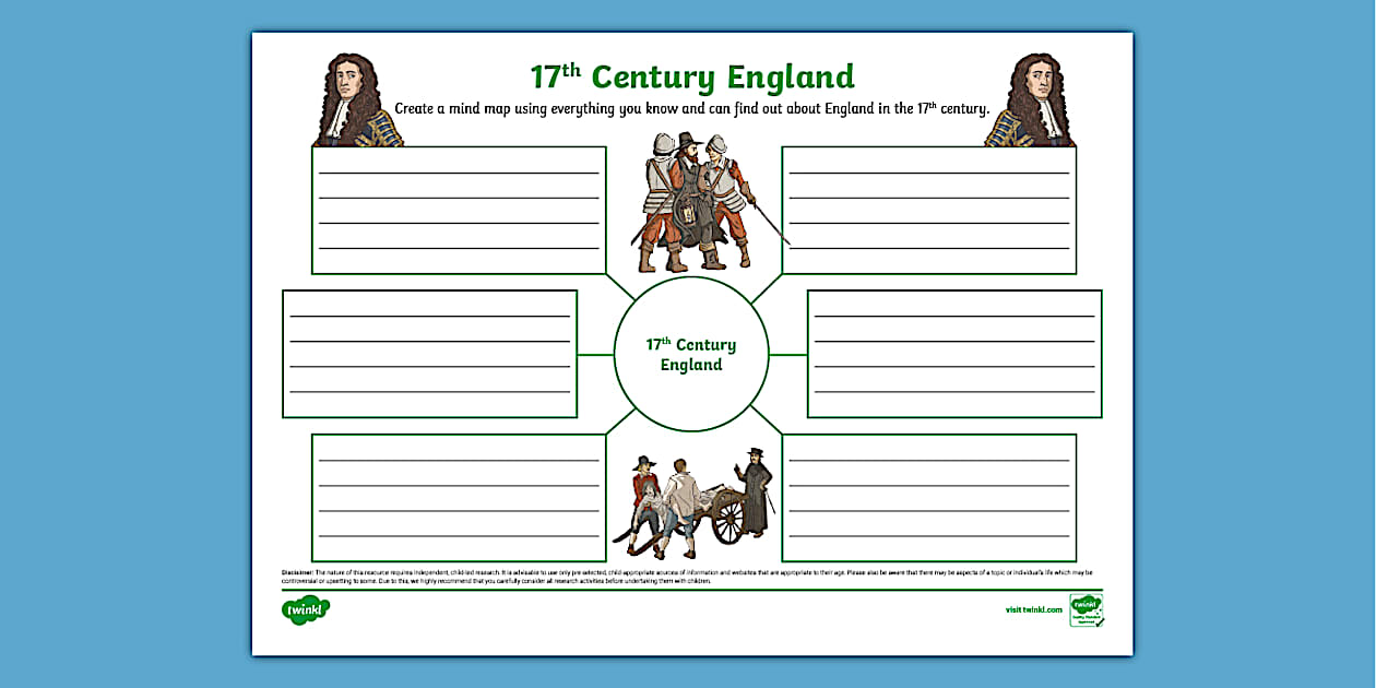 17th Century England Mind Map (teacher made) - Twinkl