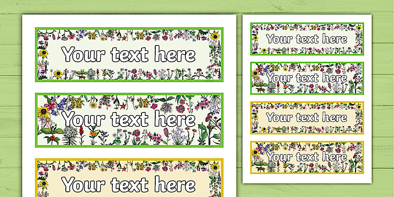 Canadian Spring Flowers Editable Name Cards