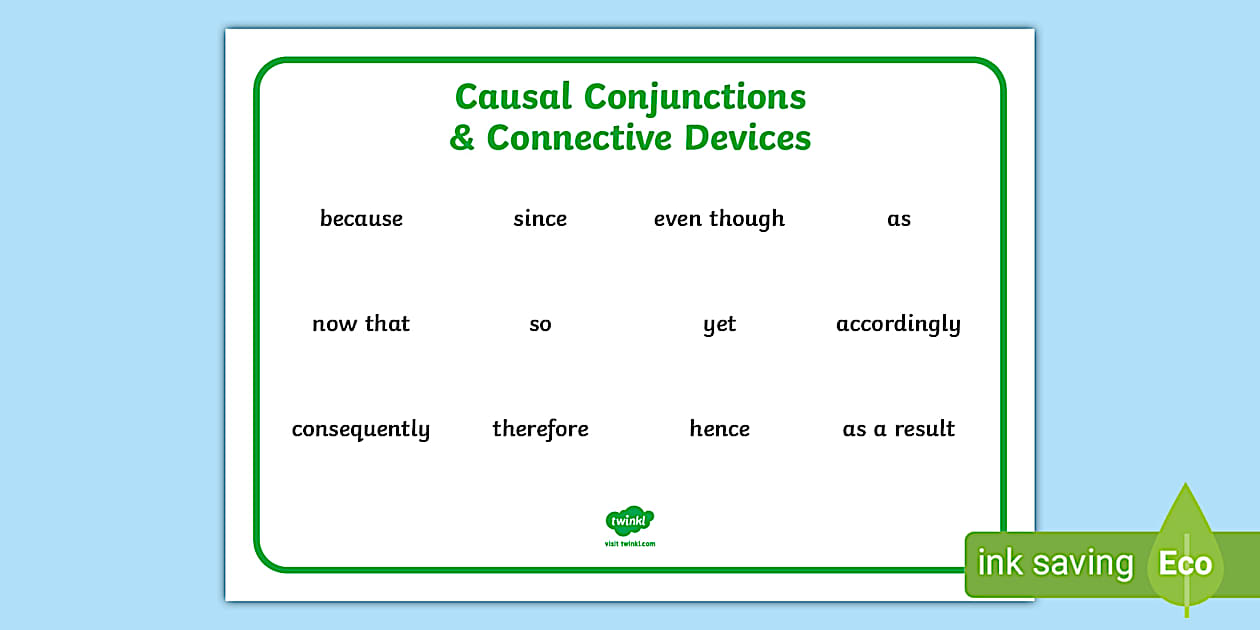 Causal Connectives Word Mat | Causal Conjunctions Poster