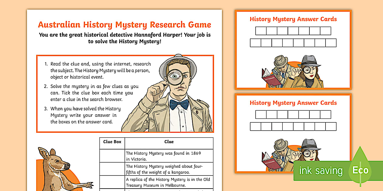 Welcome Stranger History Mystery Research Game