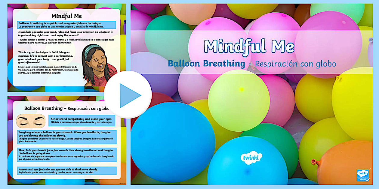 Mindful Me: Balloon Breathing PowerPoint - English / Spanish
