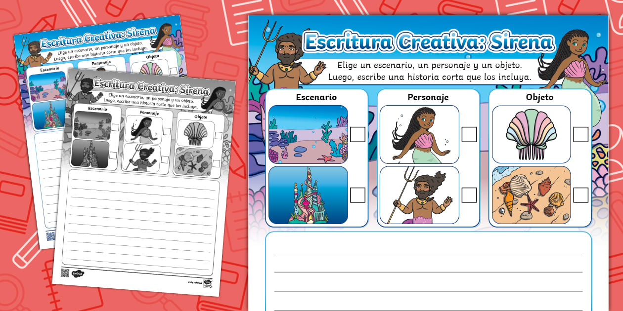 Guía de Trabajo: Escritura Creativa - Sirena (teacher made)